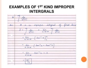 1st, 2nd kind improper integrals | PPTX