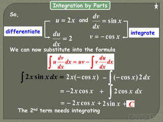Integration by parts to solve it clearly | PPT