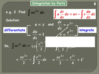 Integration by parts to solve it clearly | PPT