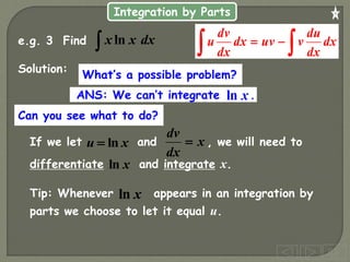 Integration by parts to solve it clearly | PPT