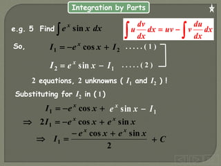 Integration by parts to solve it clearly | PPT