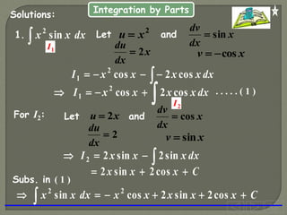 Integration by parts to solve it clearly | PPT