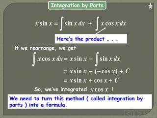 Integration by parts to solve it clearly | PPT