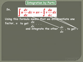 Integration by parts to solve it clearly | PPT