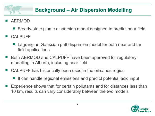 CALPUFF versus AERMOD comparison | PPT | Weather | Science