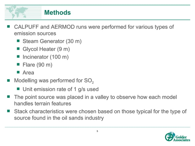 CALPUFF versus AERMOD comparison | PPT | Weather | Science