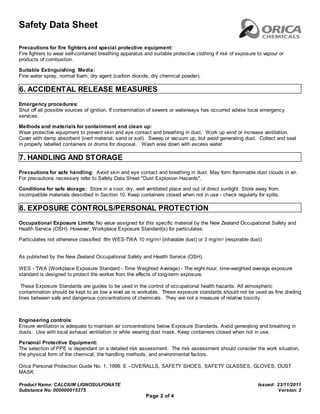 Cals msds | PDF