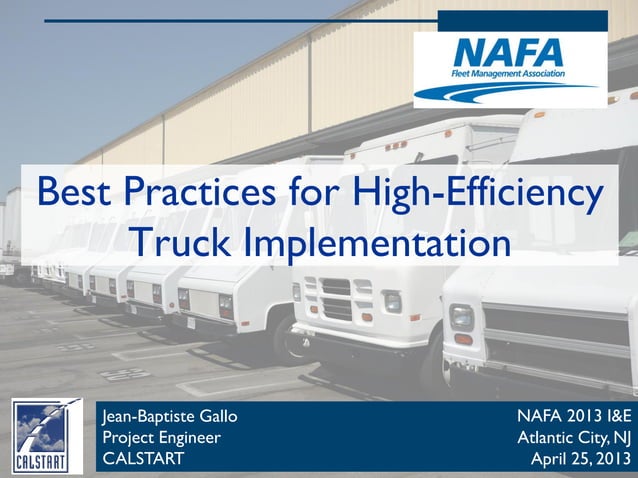 CALSTART Best practices for high-efficiency truck implementation | PPT