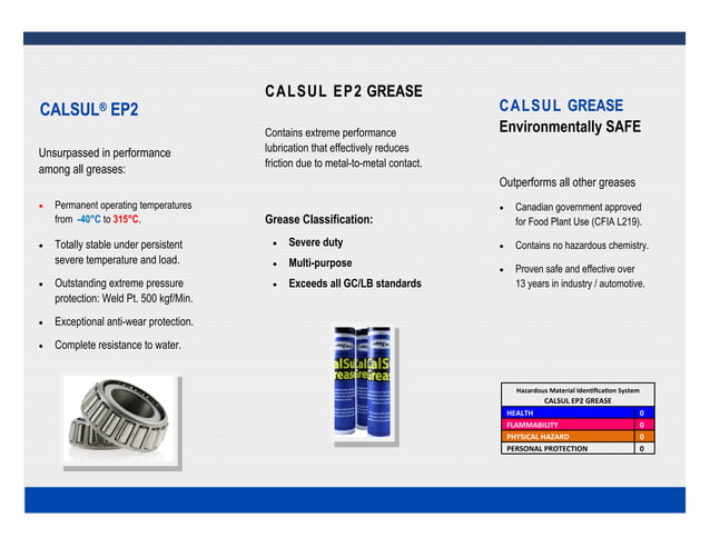 Calsul EP2 Grease Brochure | PPT