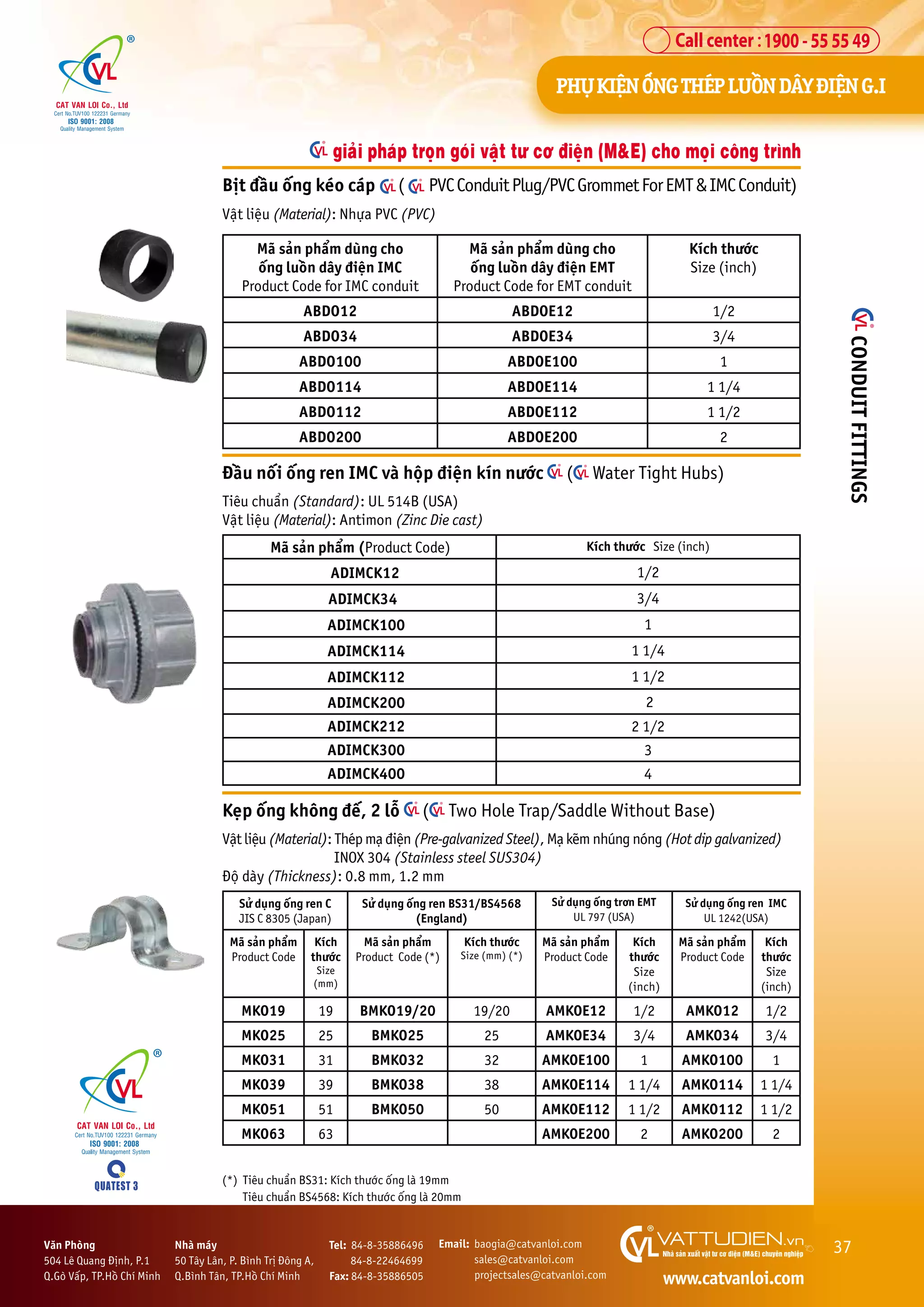 CATALOG ống thép luồn dây điện- steel conduit - ống ruột gà lõi thép ...
