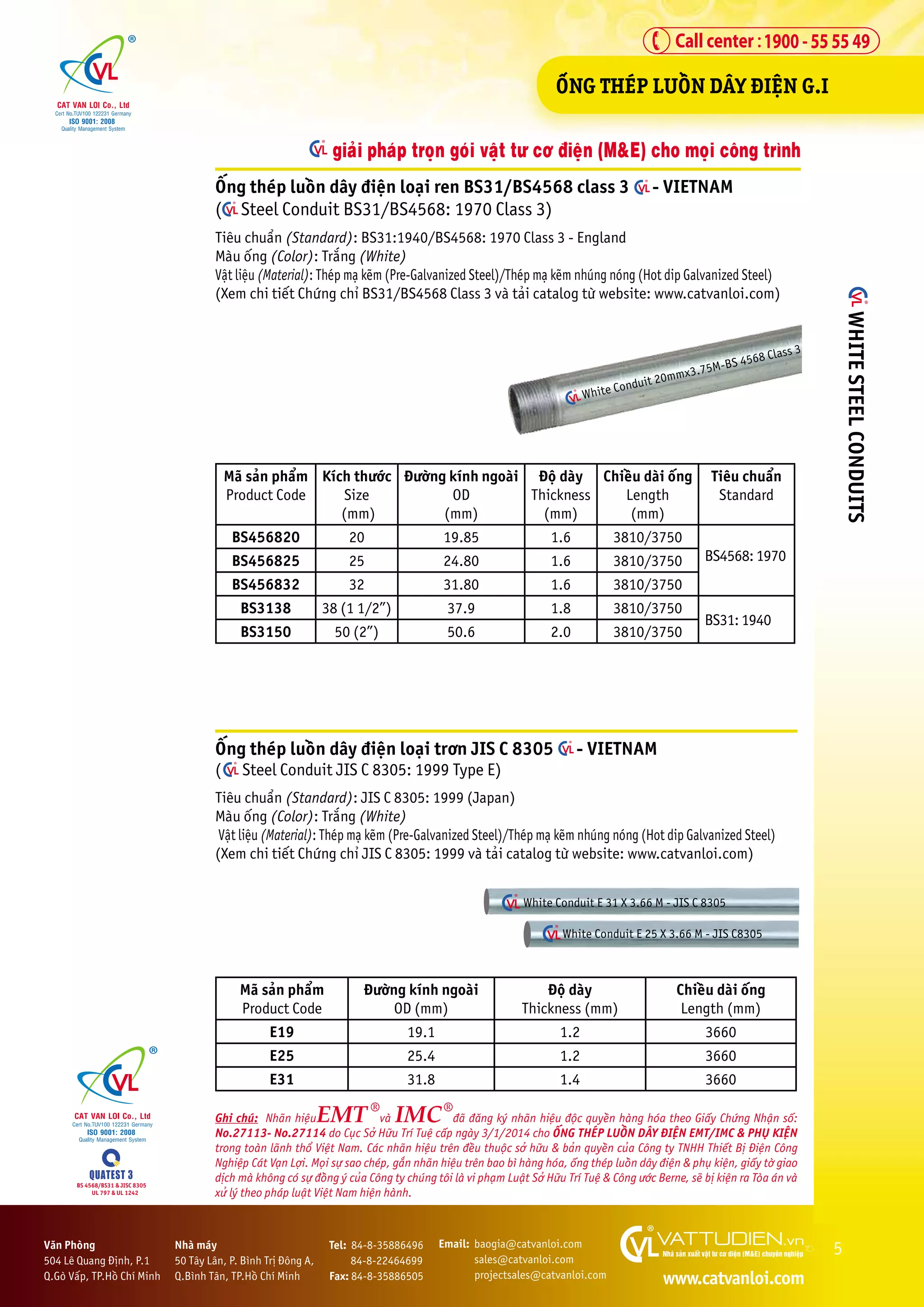 CATALOG ống thép luồn dây điện- steel conduit - ống ruột gà lõi thép ...