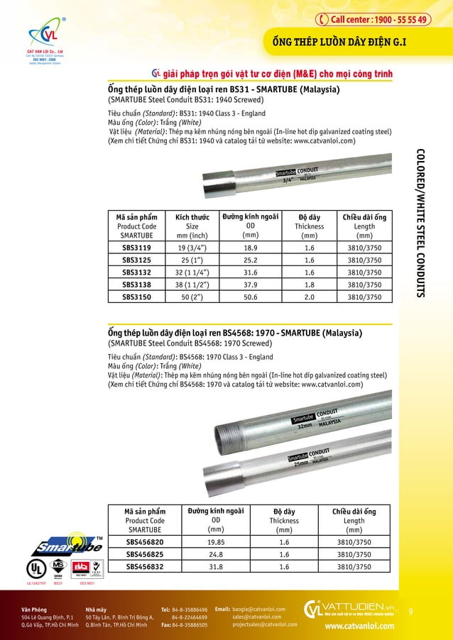 CATALOG ống thép luồn dây điện- steel conduit - ống ruột gà lõi thép ...