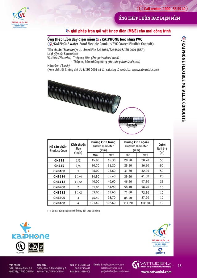 CATALOG ống thép luồn dây điện- steel conduit - ống ruột gà lõi thép ...