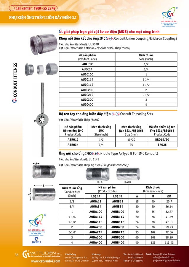 CATALOG ống thép luồn dây điện- steel conduit - ống ruột gà lõi thép ...