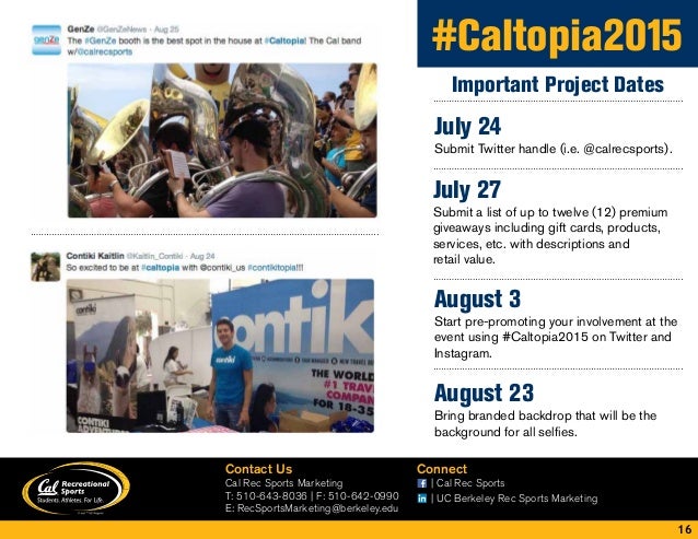 Caltopia 2015 Operational guide