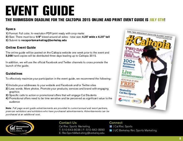 Caltopia 2015 Operational guide