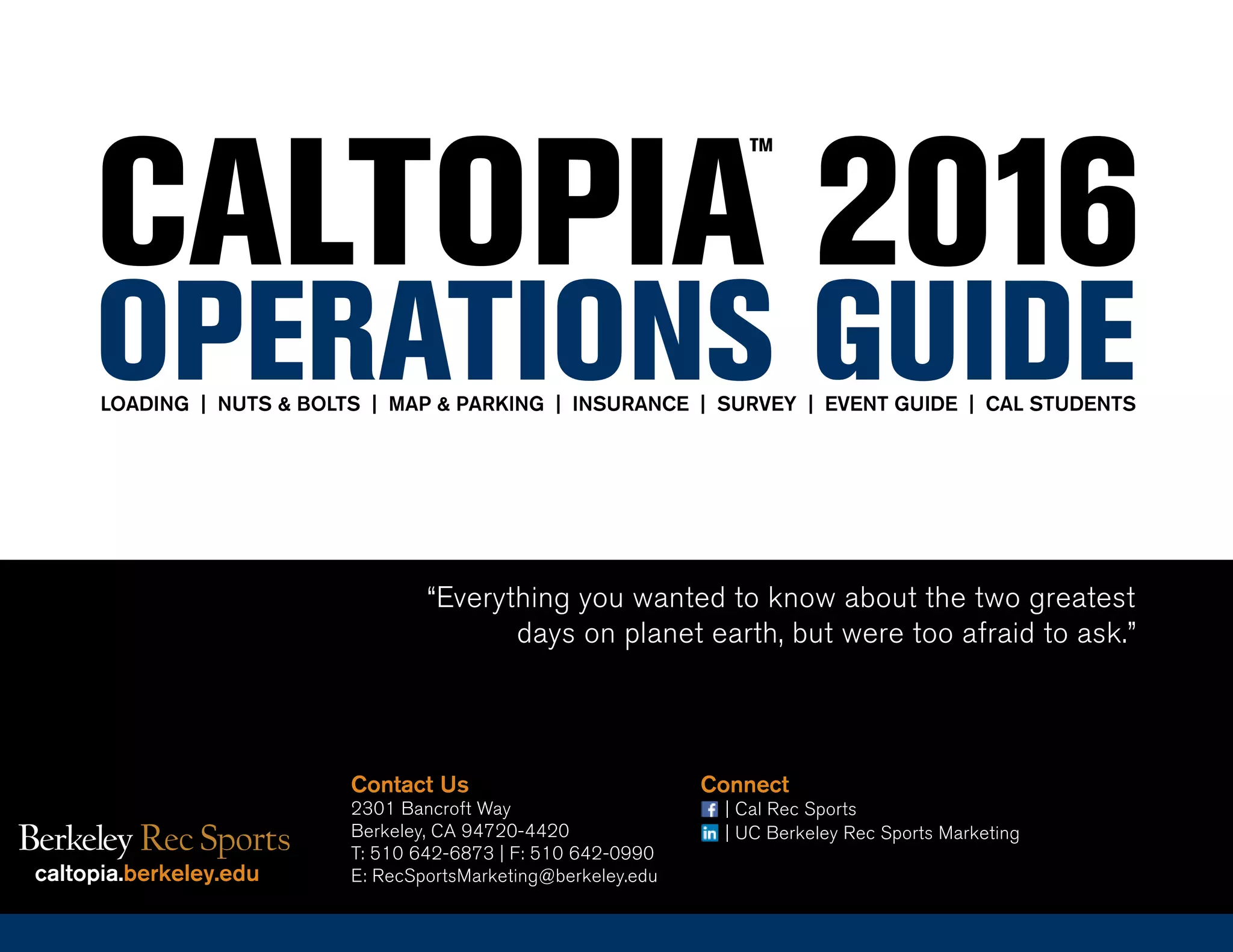 Caltopia 2016 Operations Guide | PDF | Insurance | Personal Finance