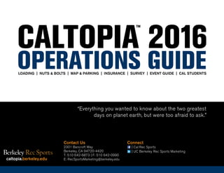Caltopia 2016 Operations Guide | PDF | Insurance | Personal Finance