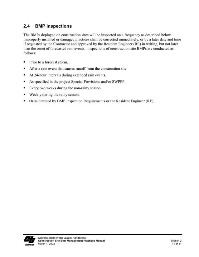 Cal Trans Bmp Handbook | PDF | Civil Engineering Industry | Industries