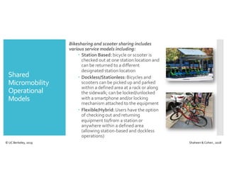 Shared Mobility and Micromobility Today | PDF
