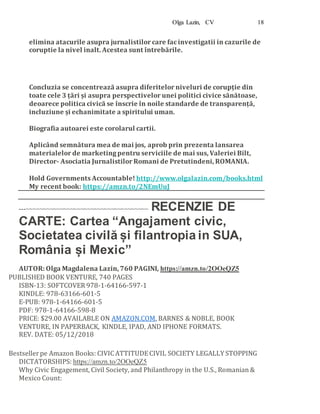 DR OLGA LAZIN CV- resumedrlazinfeb19 | PDF