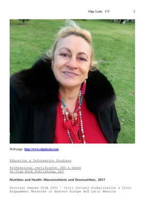 DR OLGA LAZIN CV- resumedrlazinfeb19 | PDF