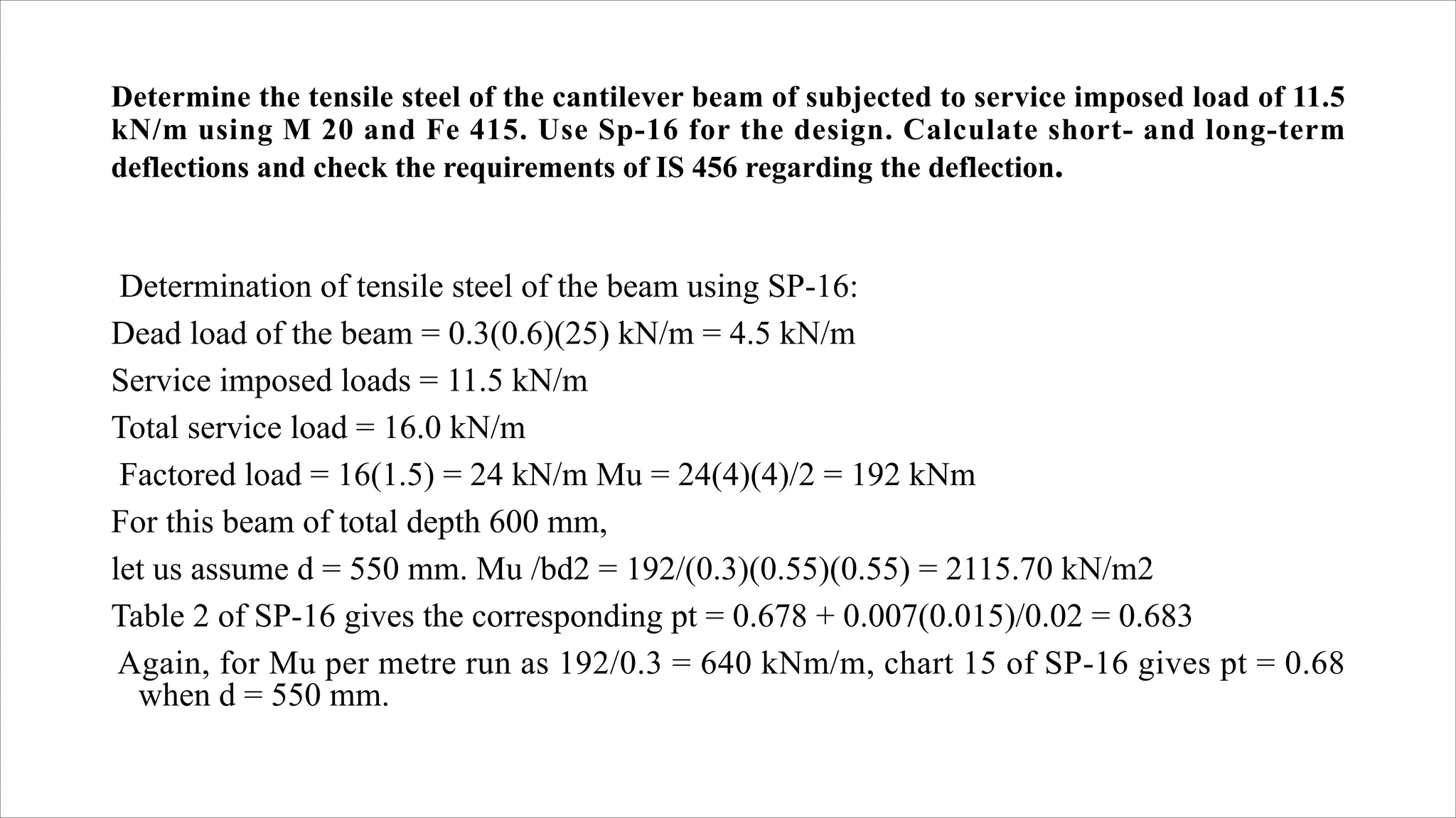 Calulation of deflection and crack width according to is 456 2000 | PDF
