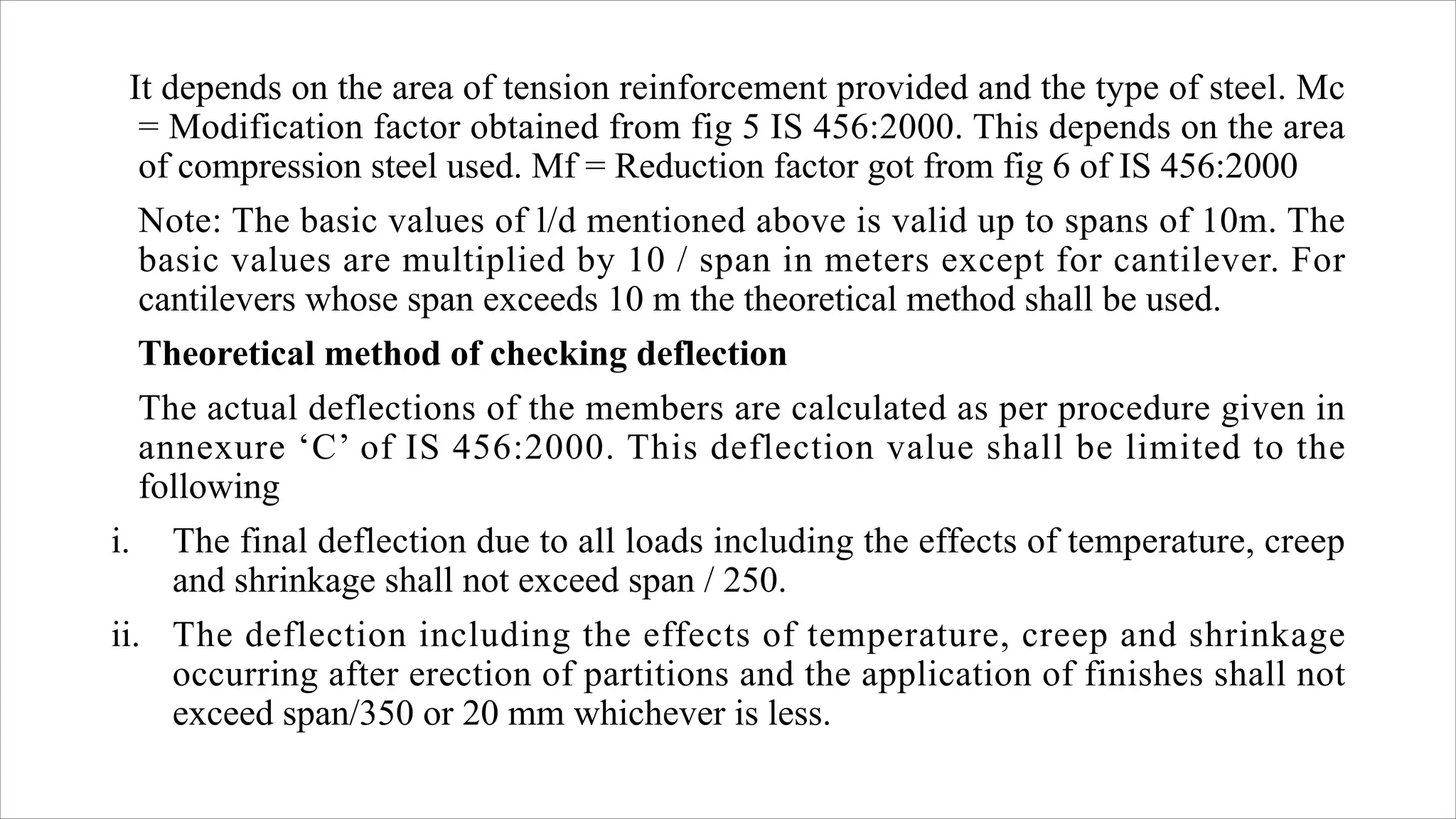 Calulation of deflection and crack width according to is 456 2000 | PDF