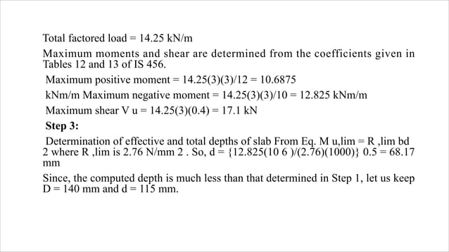 Calulation of deflection and crack width according to is 456 2000