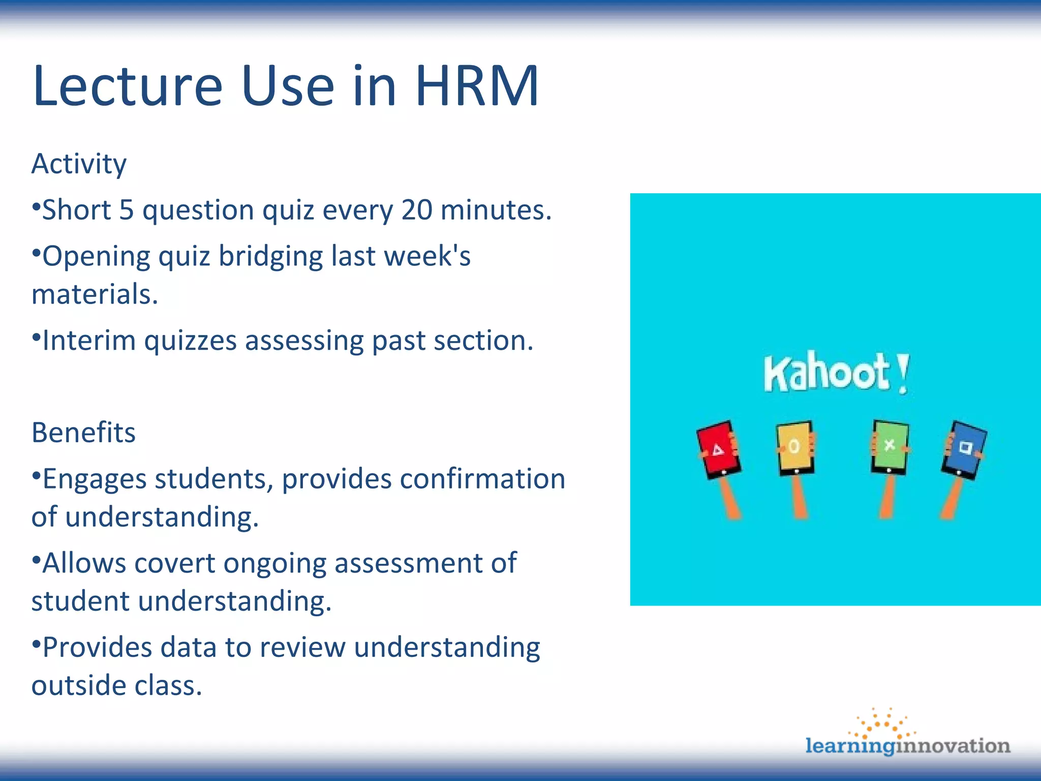 Calum Thompson, MMU, Using Kahoot as a classroom response system | PPT