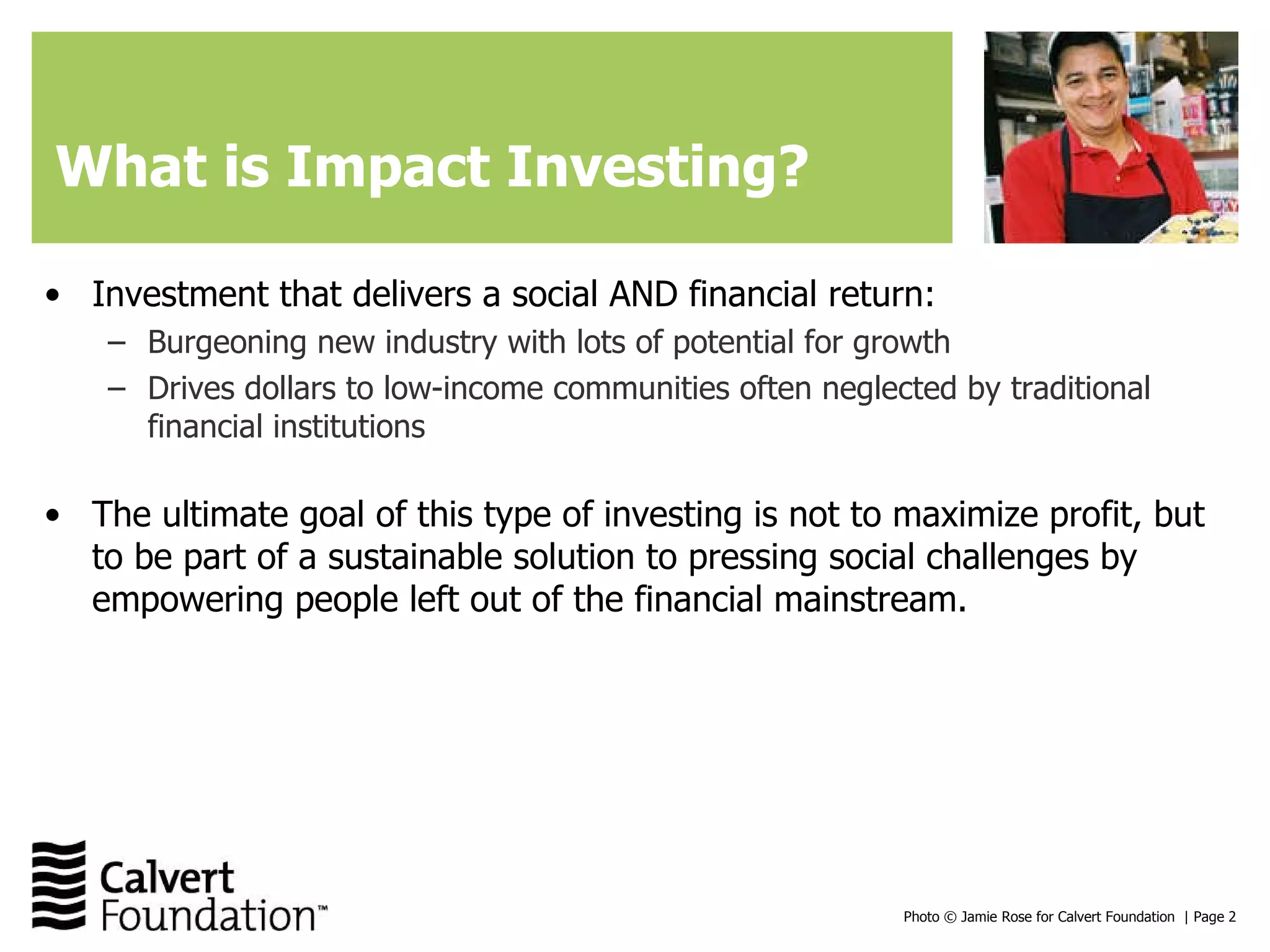 Calvert Foundation Overview | PPT