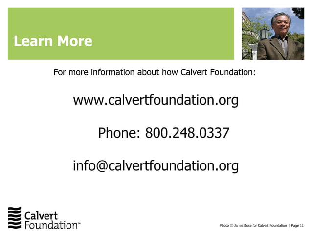Calvert Foundation Overview | PPT