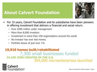 Calvert Foundation Overview | PPT