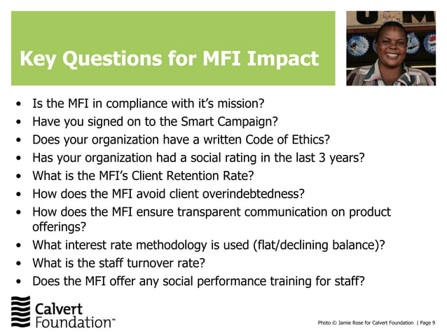 Calvert Foundation Overview | PPT