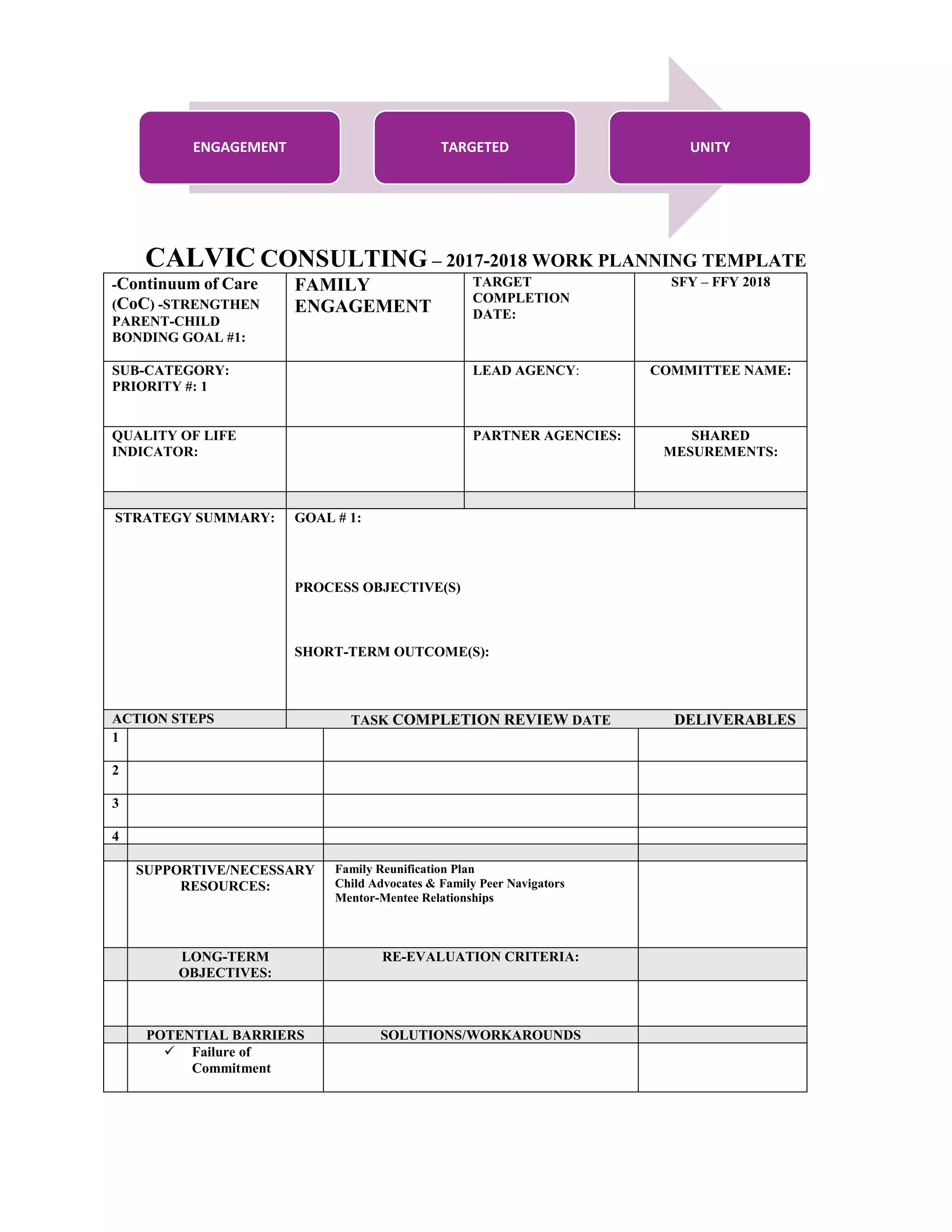CALVIC Consulting- Work Plan template 2017 | PDF