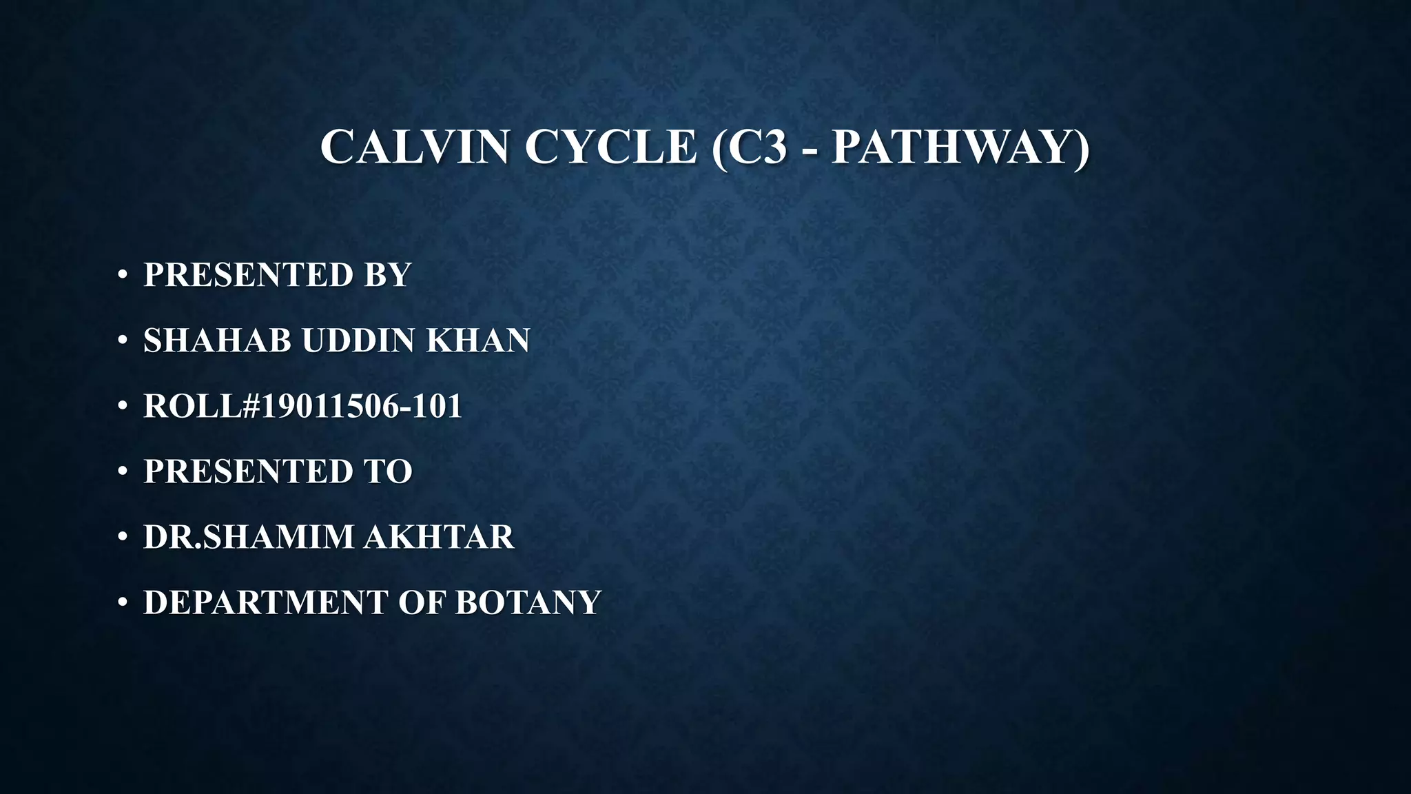 CALVIN CYCLE (C3 - PATHWAY).pptx