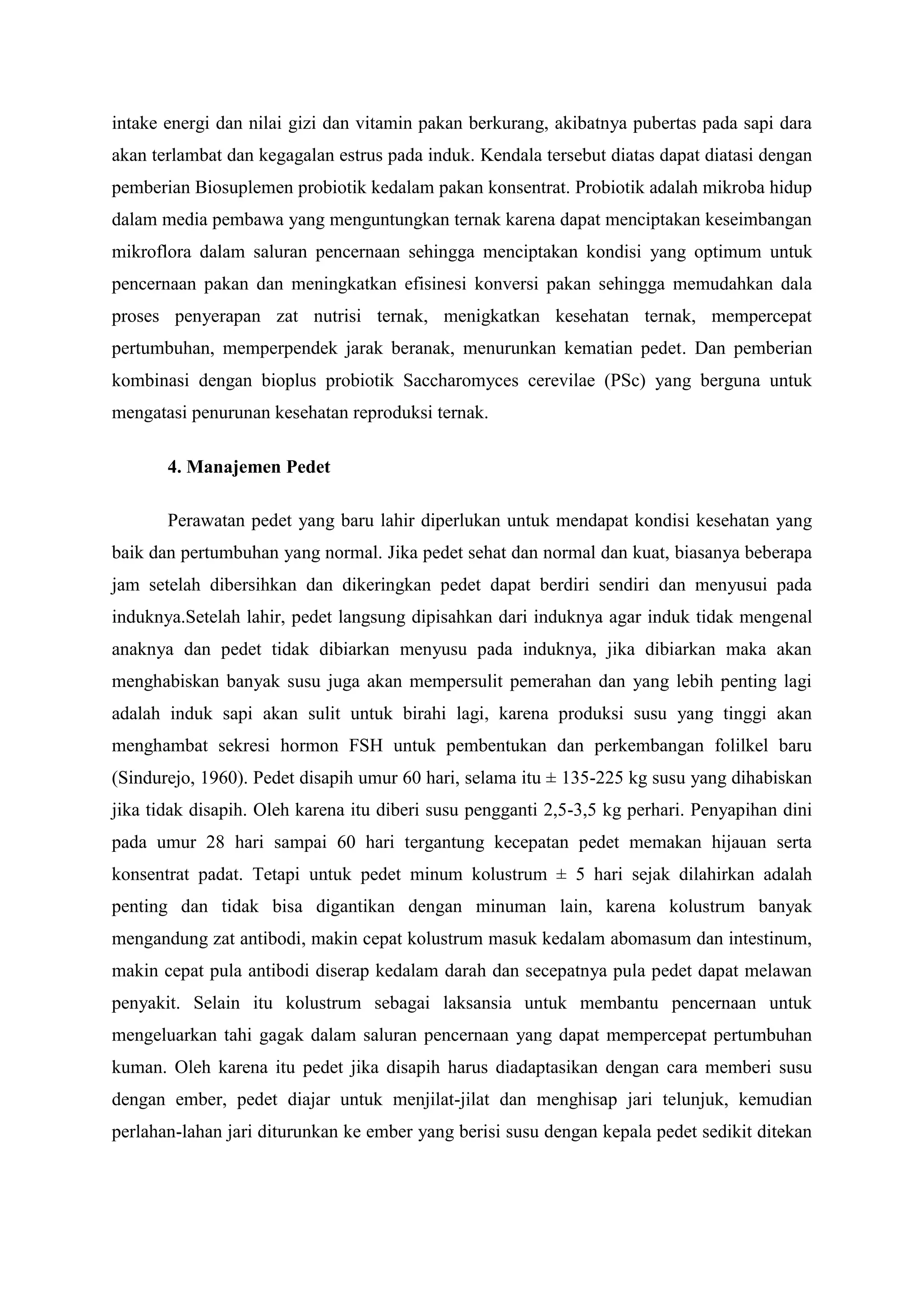 Calving interval pada sapi | DOCX
