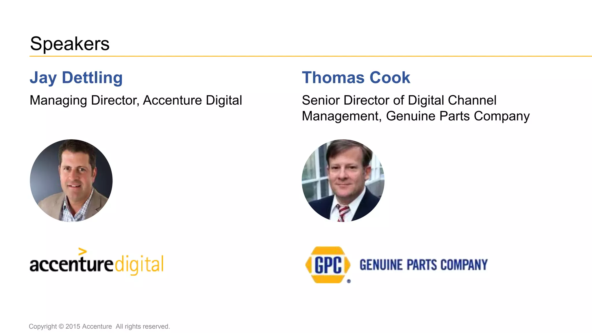 Accenture & Genuine Parts: Jay Dettling and Thomas Cook | PPTX