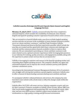 Callzilla Rebrand Press Release | PDF