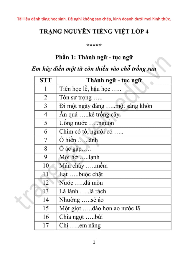 Cẩm nang Trạng Nguyên Tiếng Việt lớp 4 năm 2023 - 2024 | PDF
