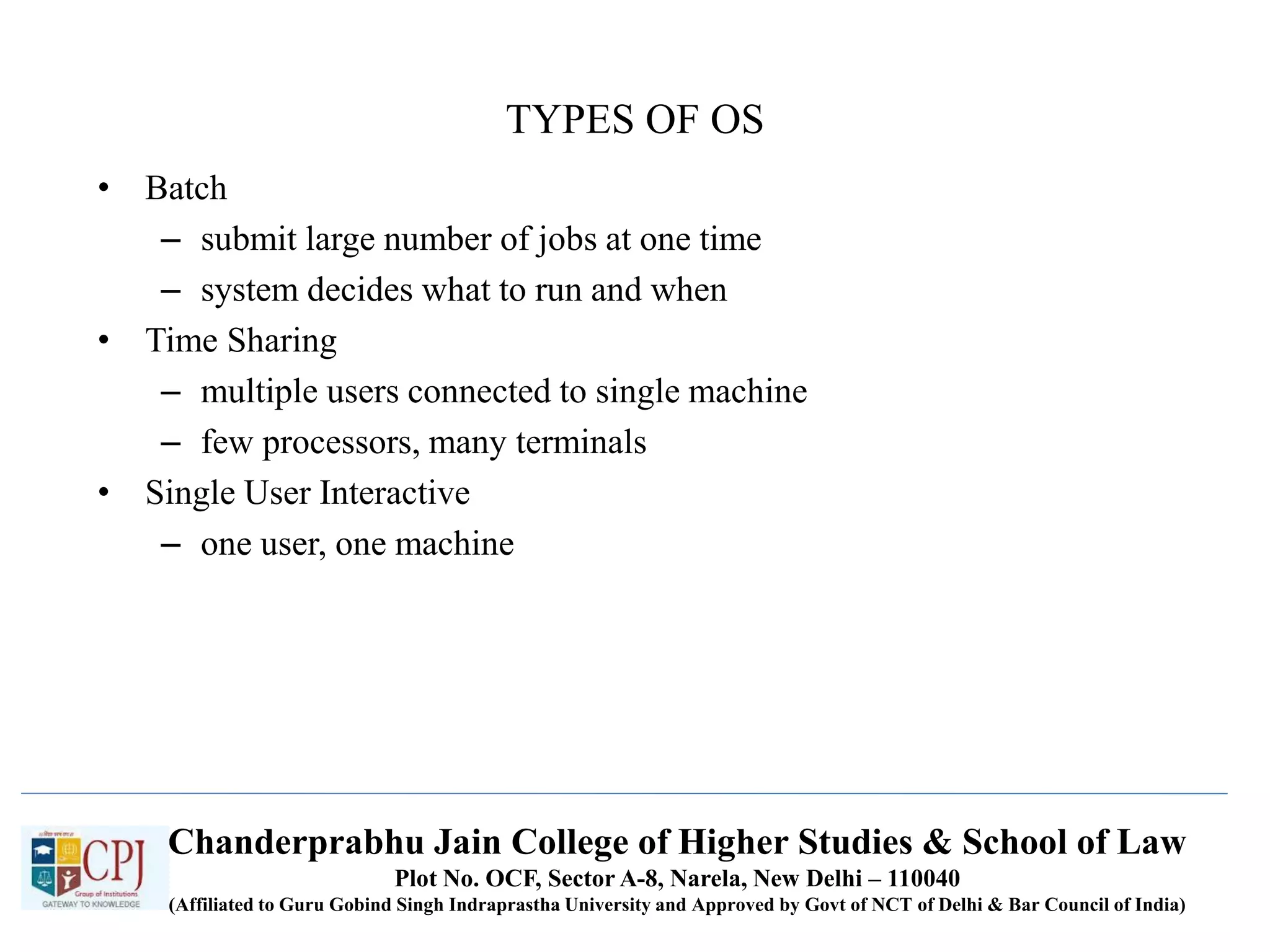 Introduction to operating system | PPT