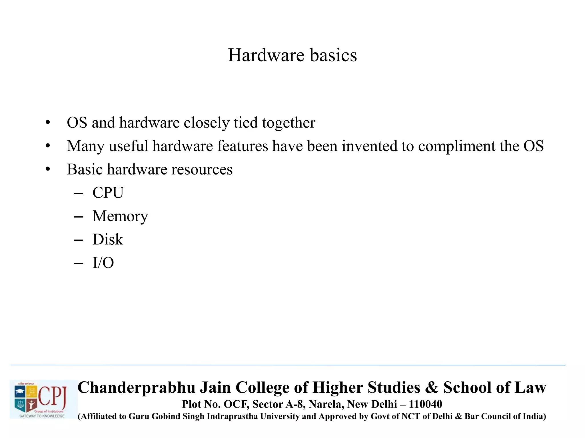 Introduction to operating system | PPT