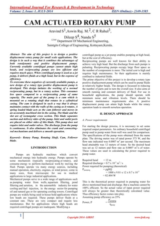 Cam actuated rotary pump | PDF
