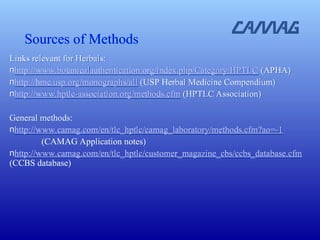 CAMAG Planar Chromatography with visionCATS | PPT