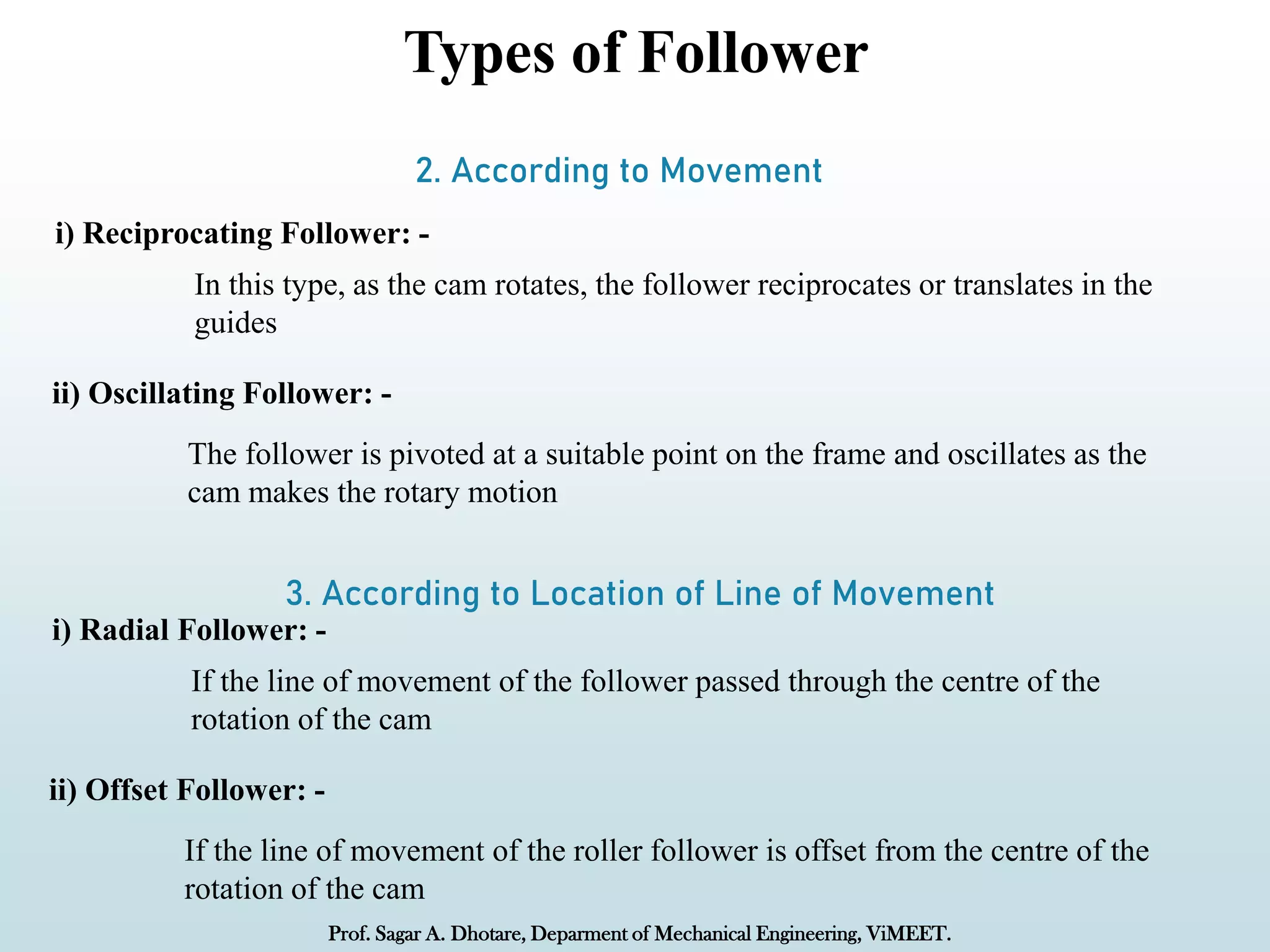 Cam and follower theory prof. sagar a dhotare | PDF