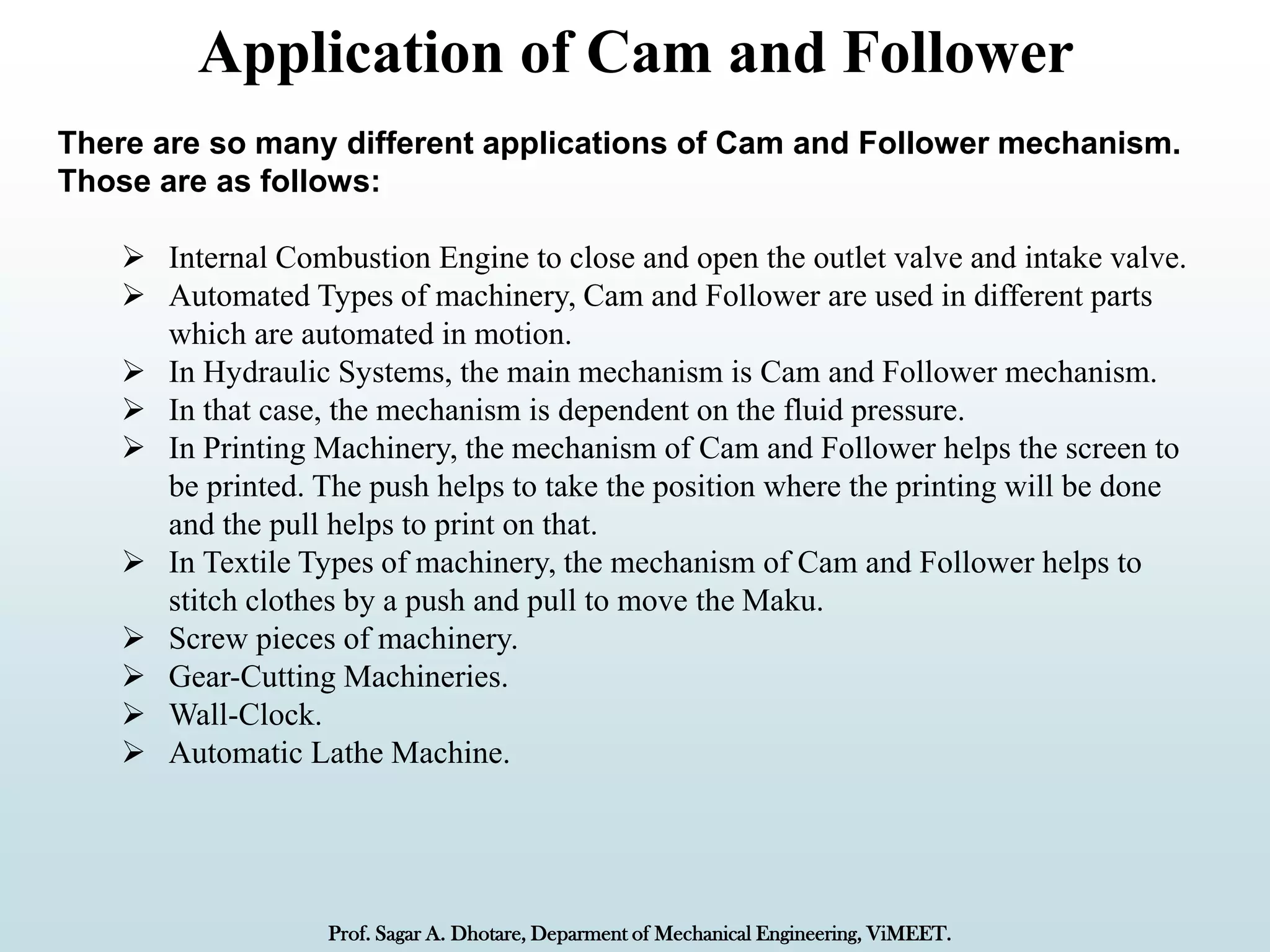 Cam and follower theory prof. sagar a dhotare | PDF