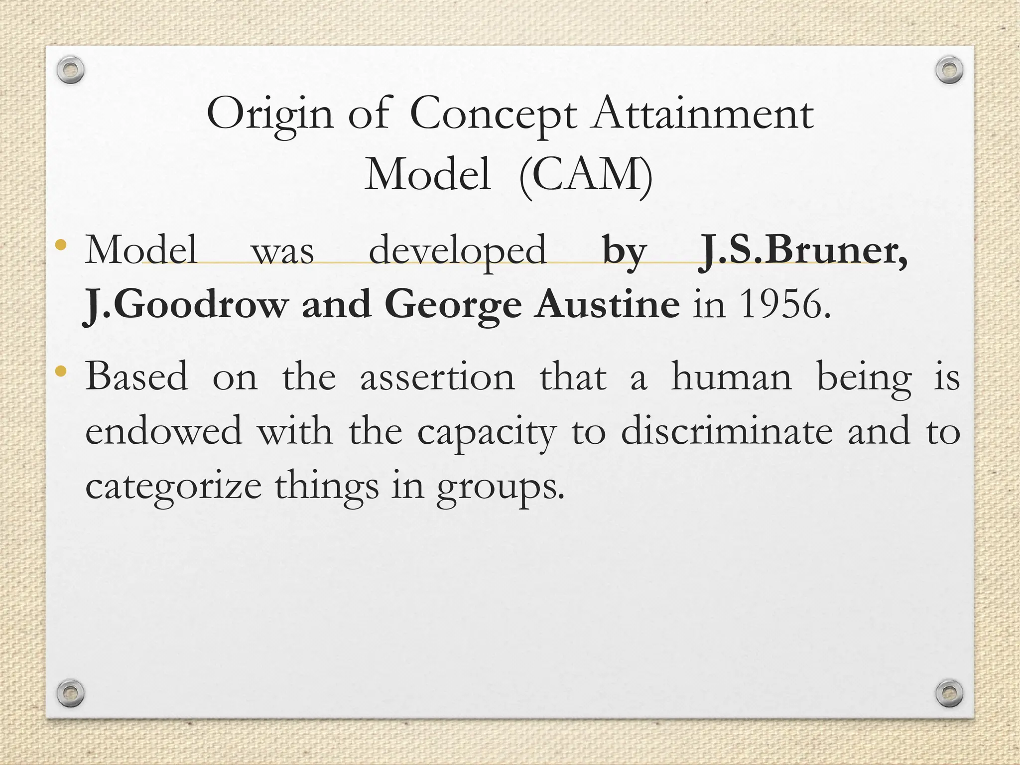 CAM - Content Attainment model ppt for students | PPT