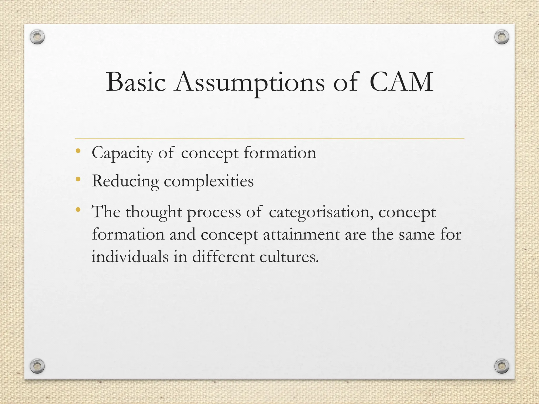 CAM - Content Attainment model ppt for students | PPT