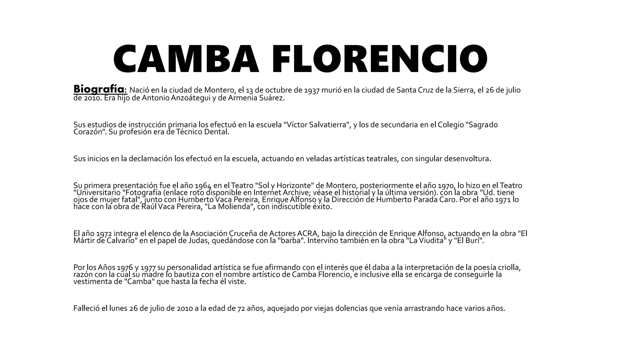 Camba florencio | PPTX