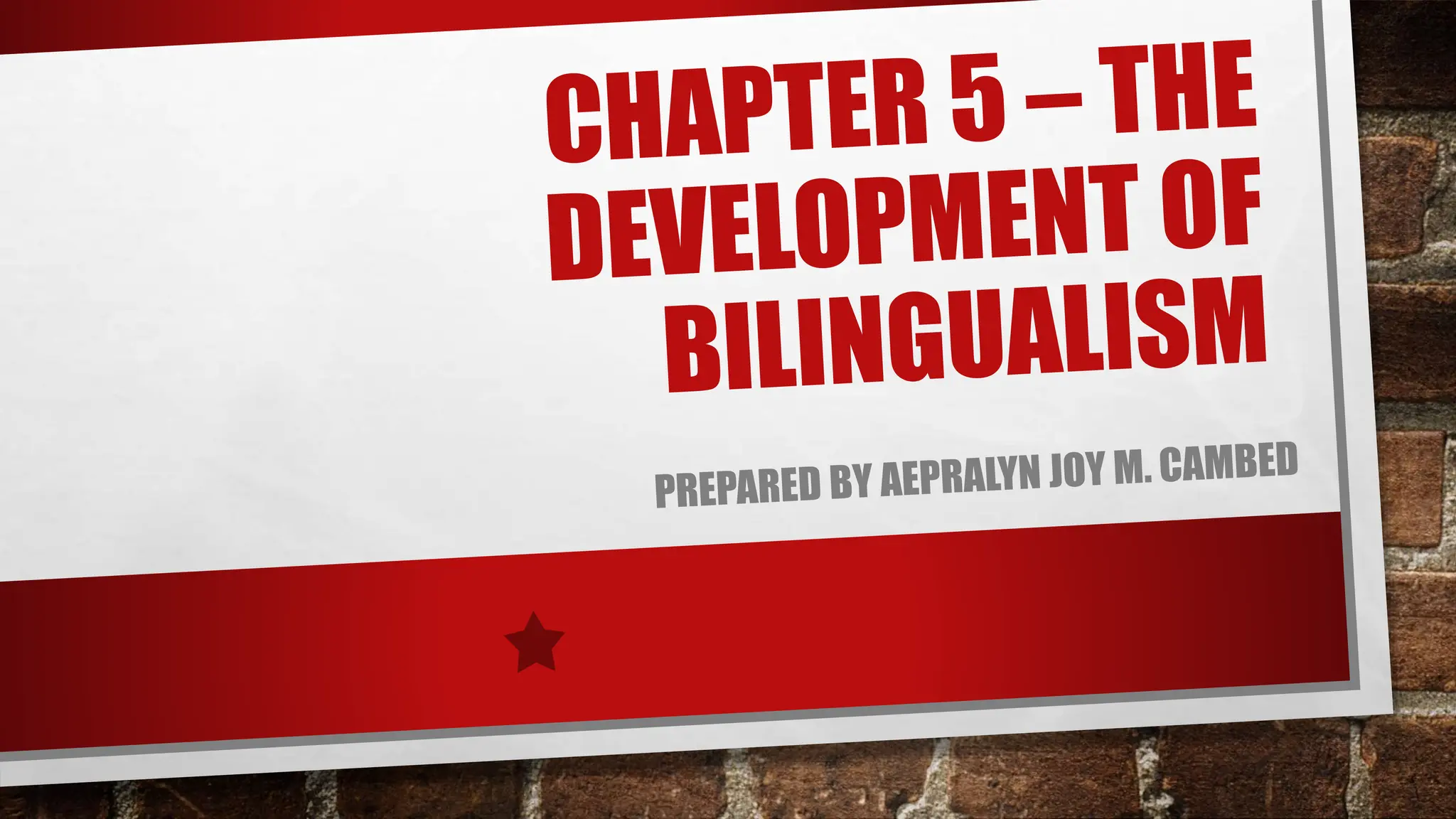 The development of bilingualism: a power point presentation | PPTX